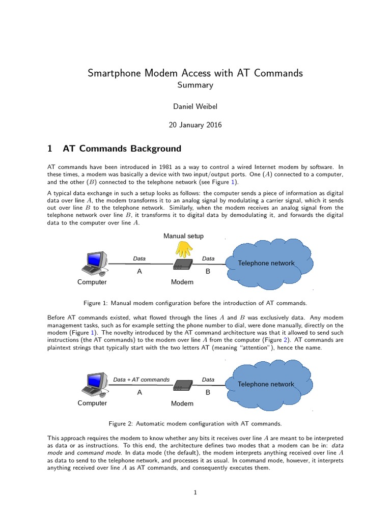 Smartphone Modem Access With AT Commands: Daniel Weibel 20 January 2016 ...