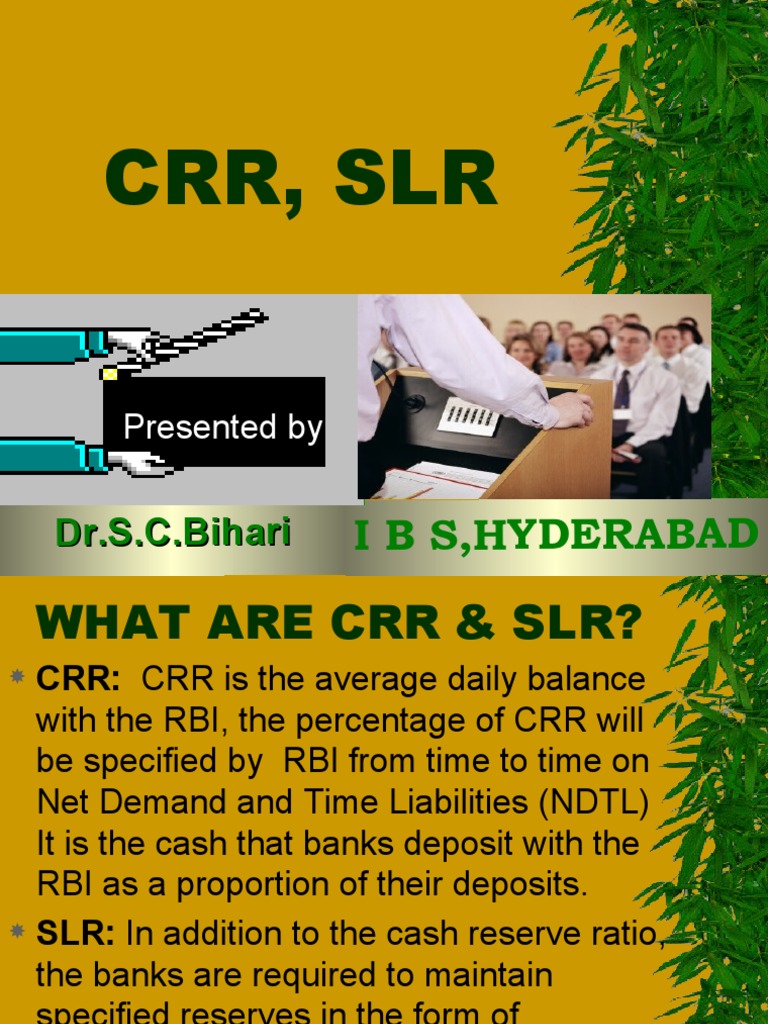CRR, SLR: Dr.S.C.Bihari | Download Free PDF | Reserve Bank Of India | Banks