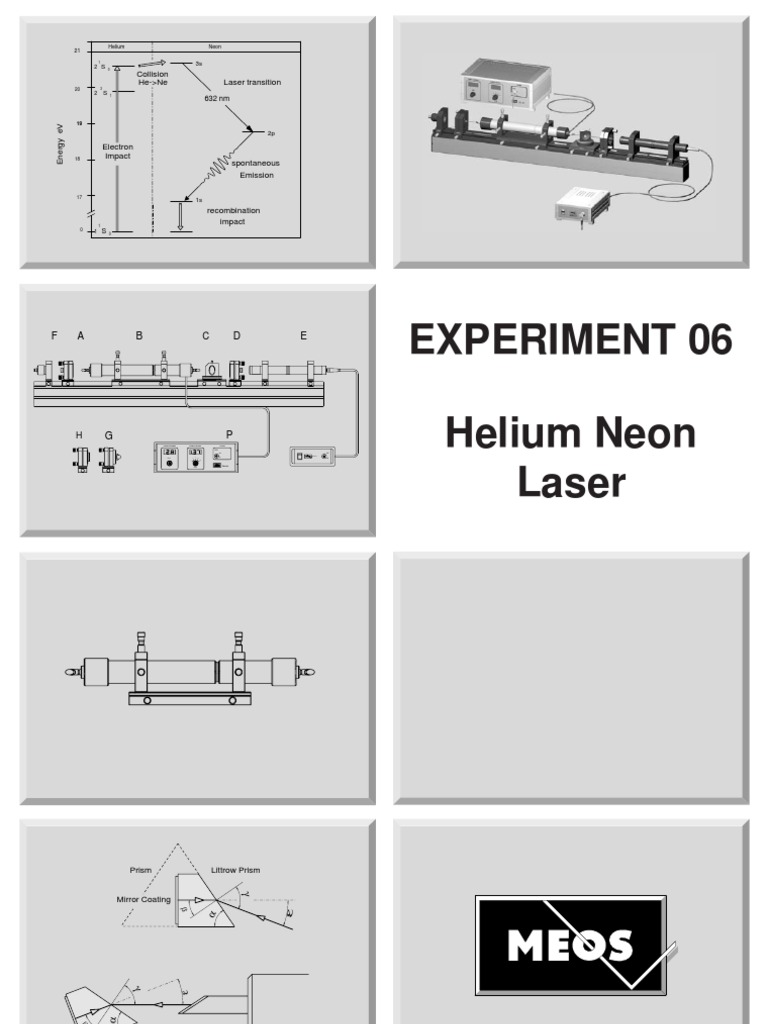 Experiment 06 Helium Neon Laser: B A D C F E | PDF | Laser | Spectral Line