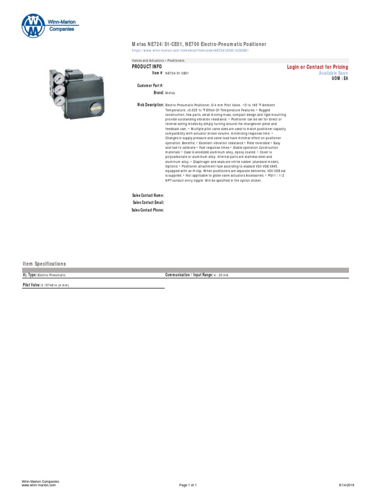 SkuDetail NE724 S1 CE01 | PDF | Valve | Building Engineering