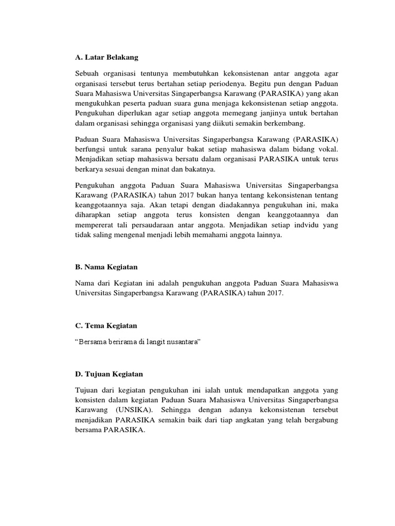 Tujuan Pengukuhan Anggota PARASIKA | PDF