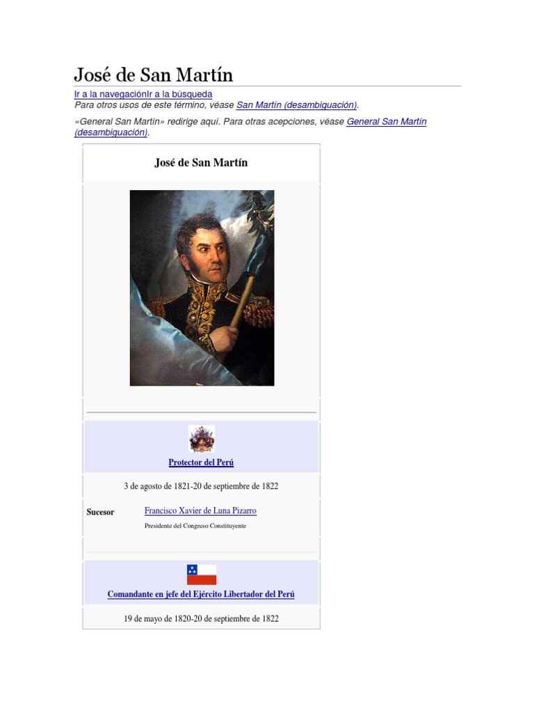 Jose de San Martin | PDF | Historia