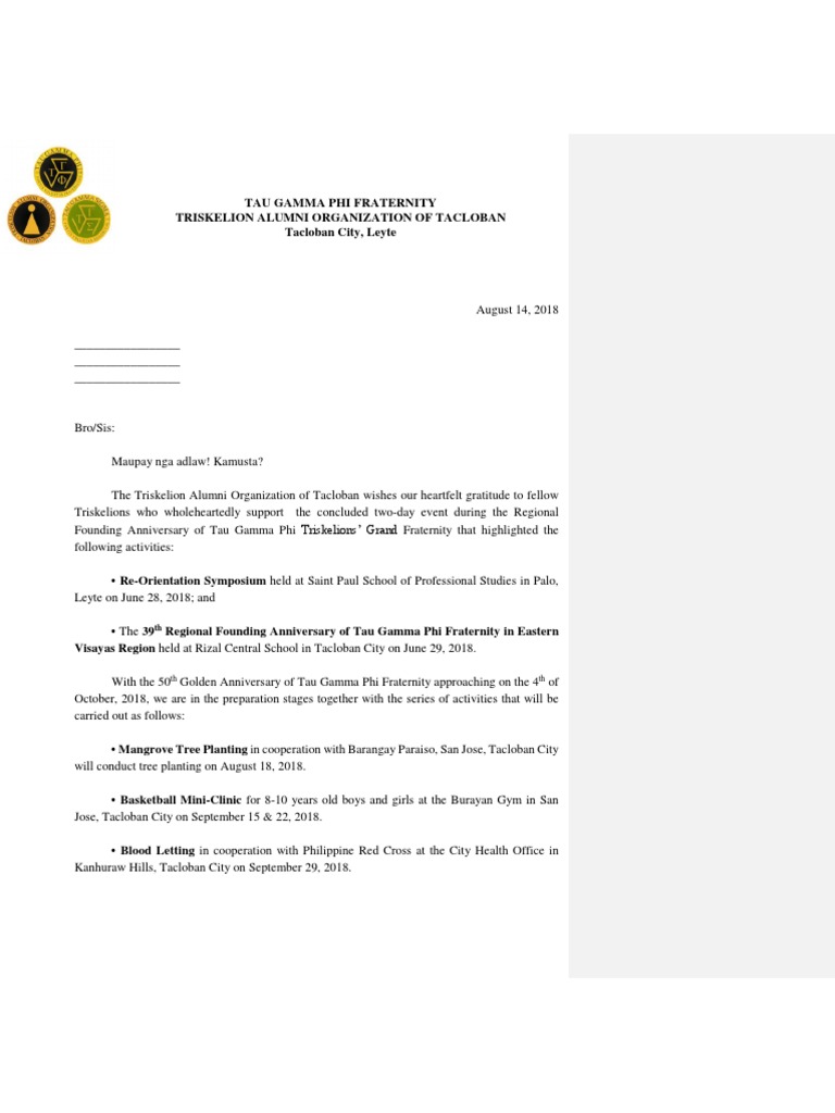 Draft Solicitation - Edited | PDF | Fraternities | Student Societies