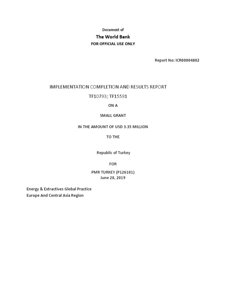 Implementation Completion and Results Report | PDF | United Nations ...