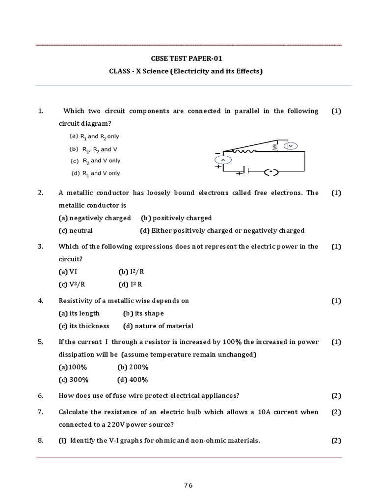 Understanding Electric Circuits and Components through Multiple Choice ...