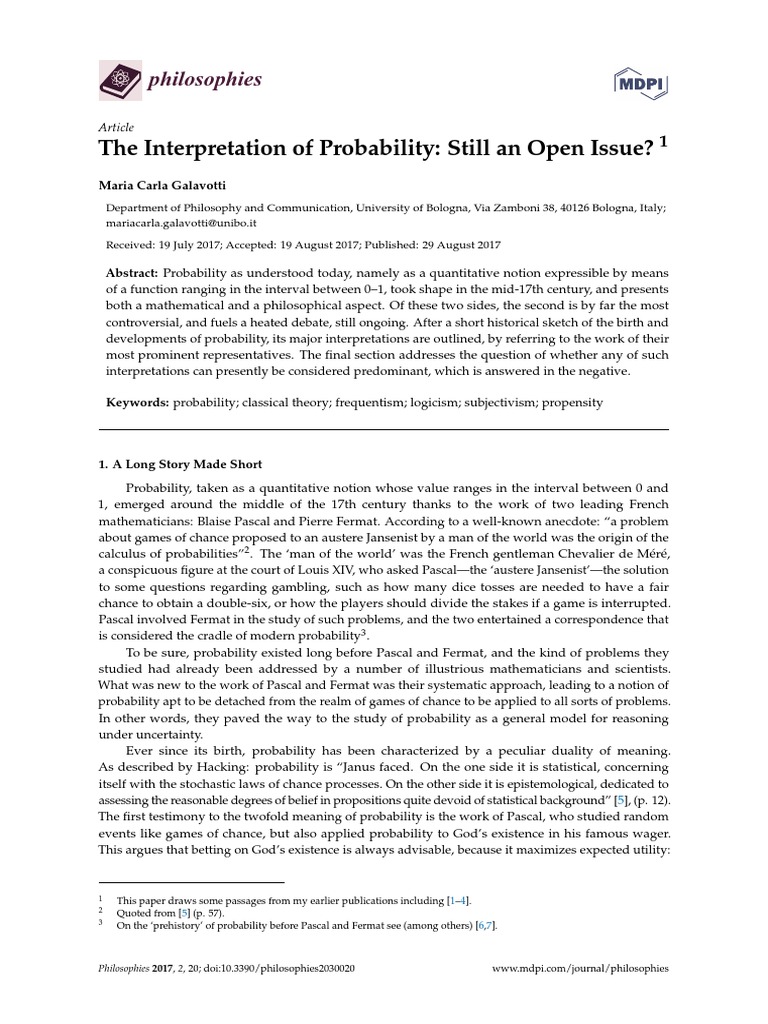 Interpretation of Probabilities | PDF | Bayesian Probability | Probability