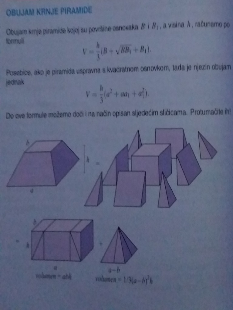 Zapremina Pravilne Četverostrane Zarubljene Piramide | PDF