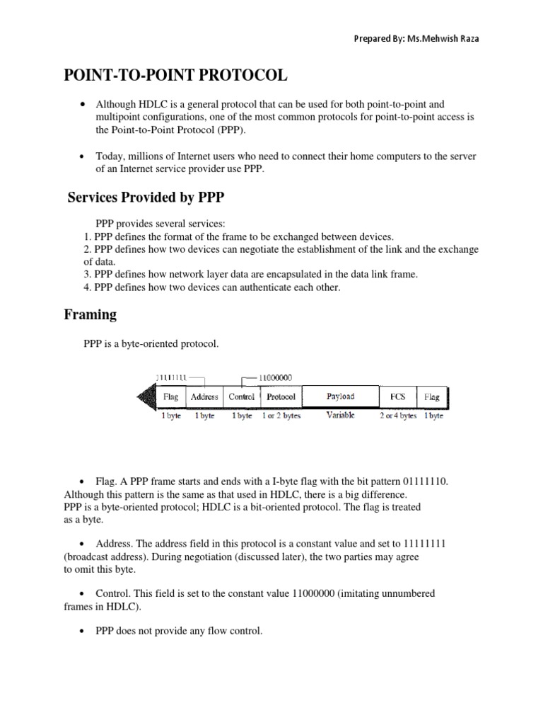 Point-To-Point Protocol: Services Provided by PPP | PDF | Computer ...