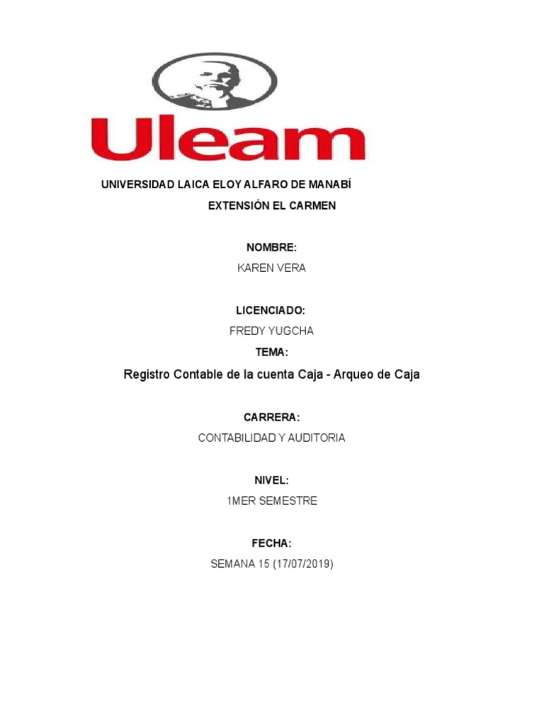 Registro Contable de La Cuenta Caja - Arqueo de Caja | PDF | Efectivo ...