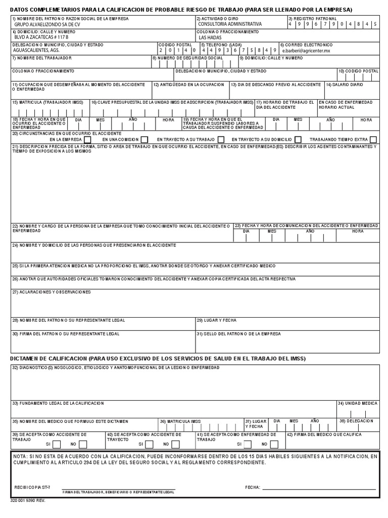 FORMATO ST7 EDITABLE | Bienestar | Medicina