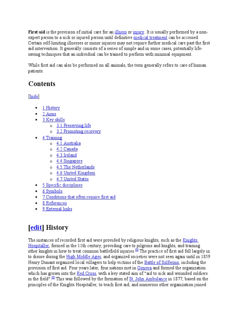 Essential Guide to First Aid: History, Skills, Training | PDF | First ...