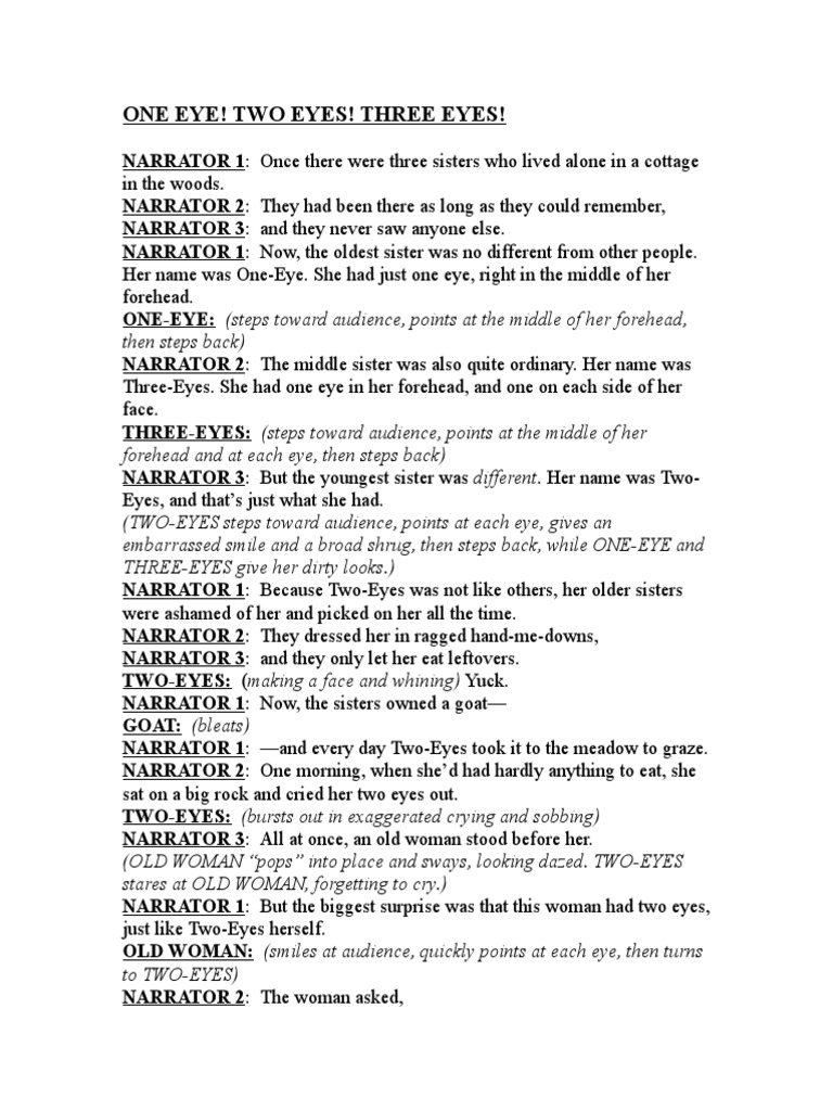 One Eye! Two Eyes! Three Eyes! | PDF