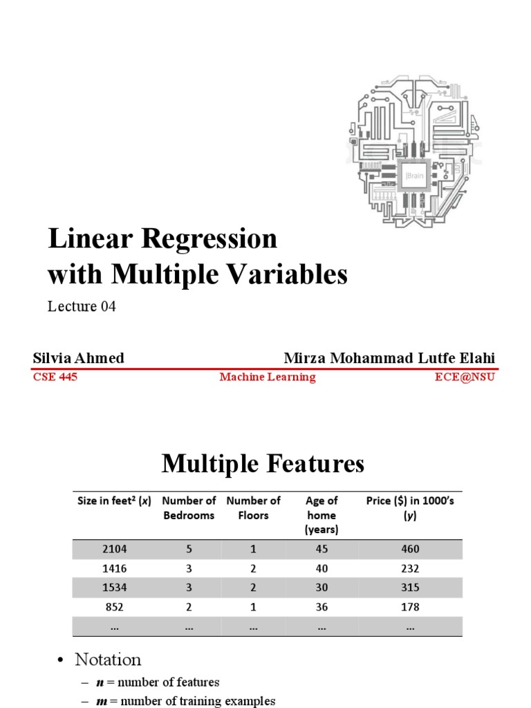 Linear Regression With Multiple Variables | PDF | Matrix (Mathematics) | Computational Science