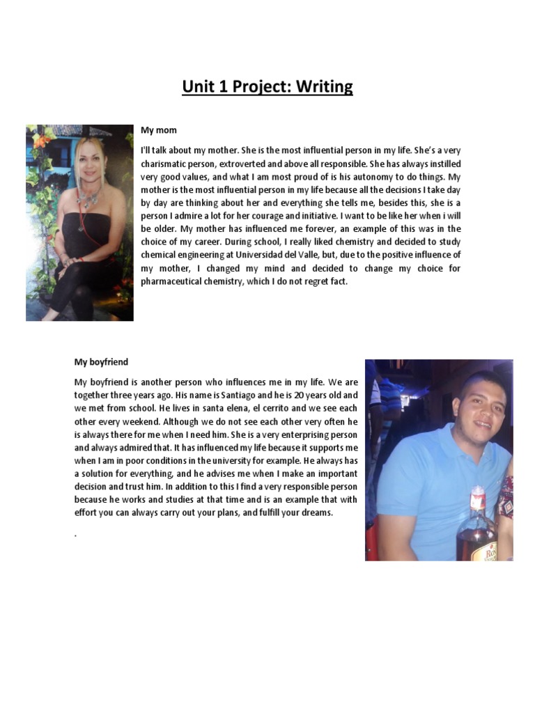Unit 1 Project: Writing: My Mom | PDF