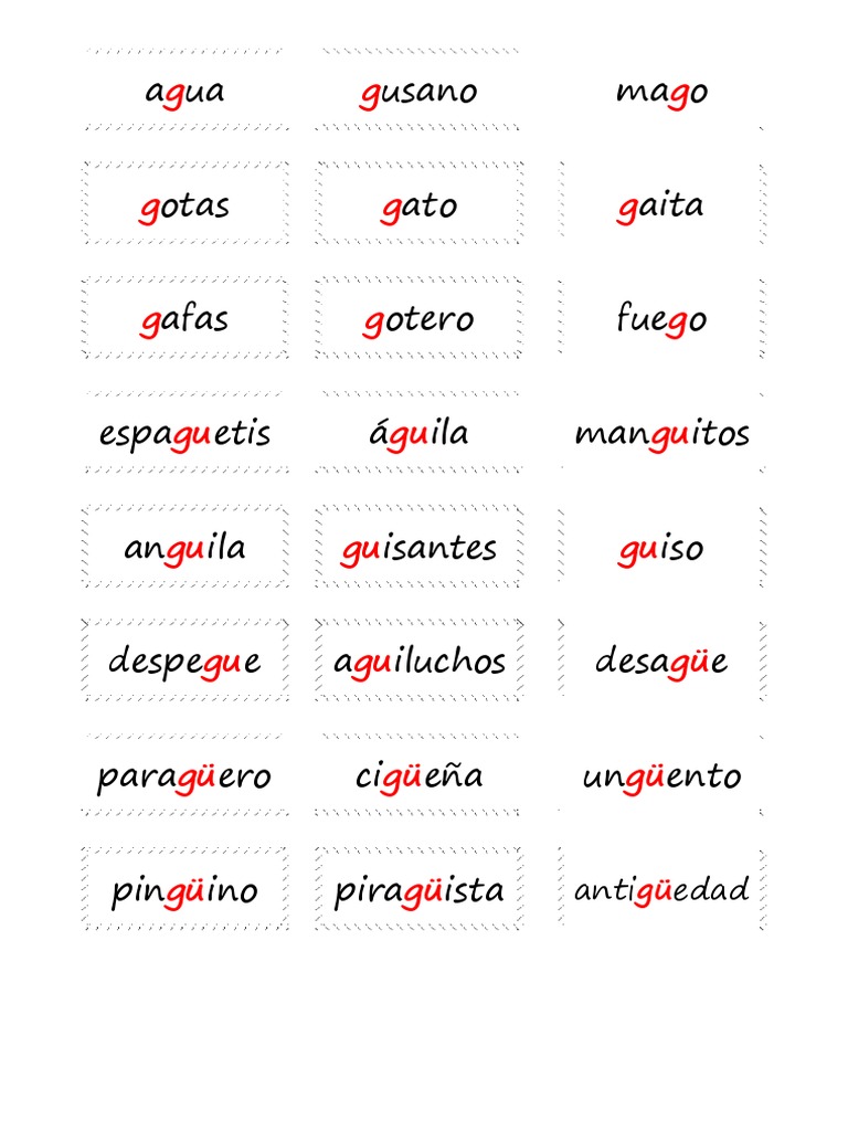 Palabras G-G-Gü | PDF