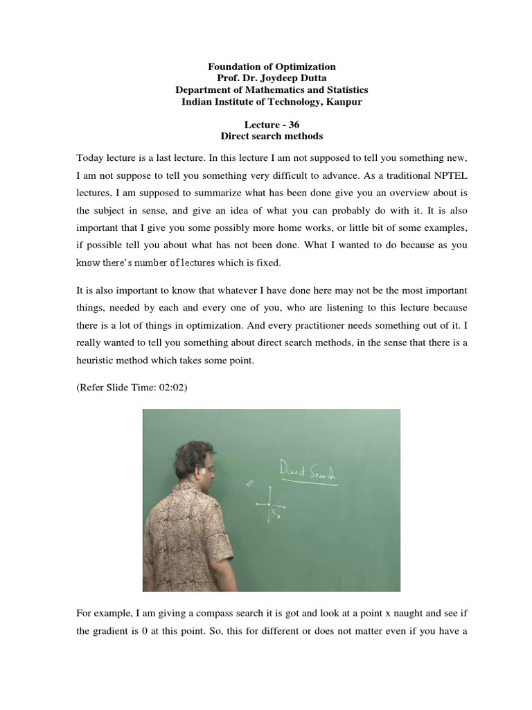 Lec 36 Optimization Pdf Mathematical Optimization Computational Science