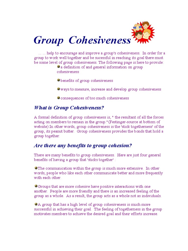 Understanding Group Cohesiveness | PDF | Group Cohesiveness | Goal