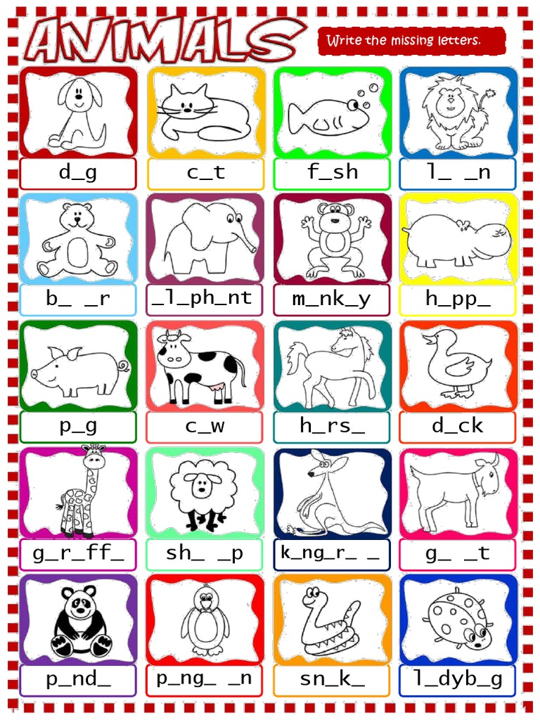 Animals + Vowels | PDF | Teaching Methods & Materials