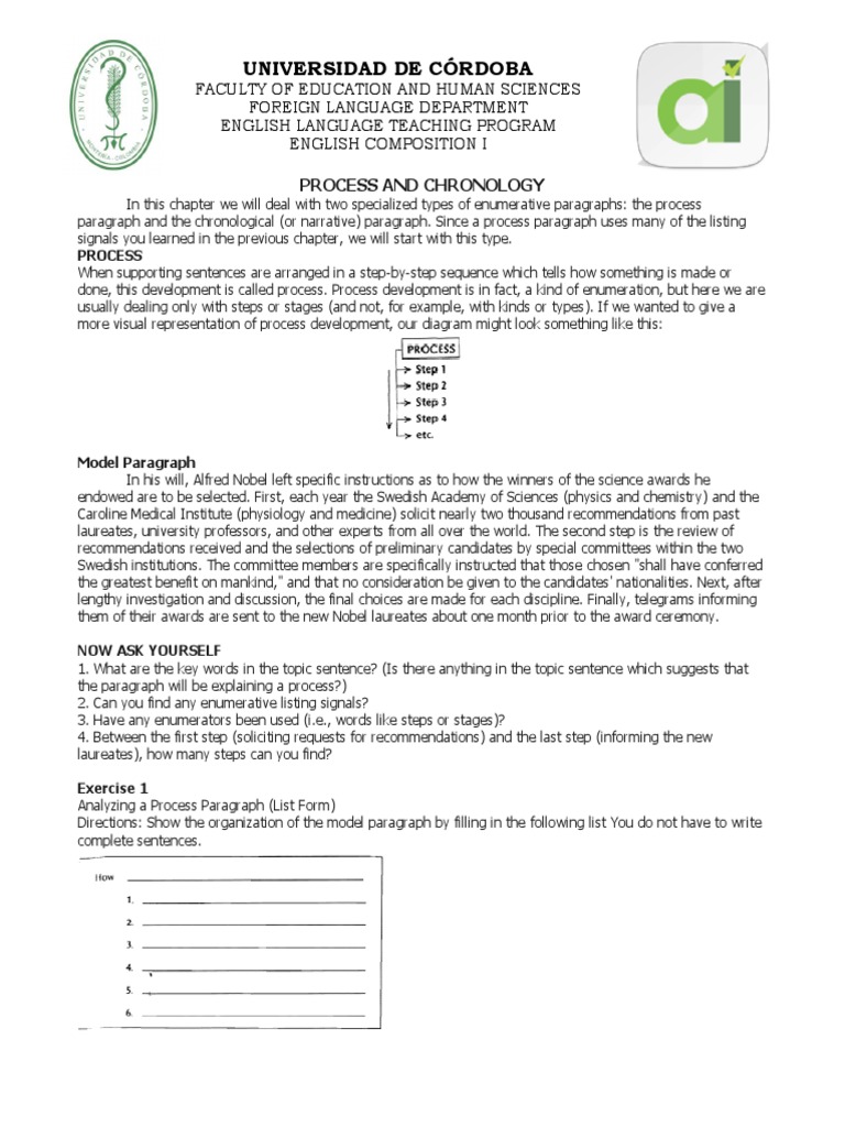 Process and Chronology Worksheet | PDF | Scientific Method | Clause