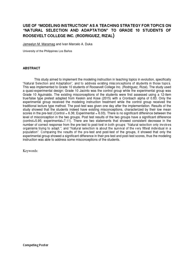 Maramag Abstract Modelling Instruction | PDF