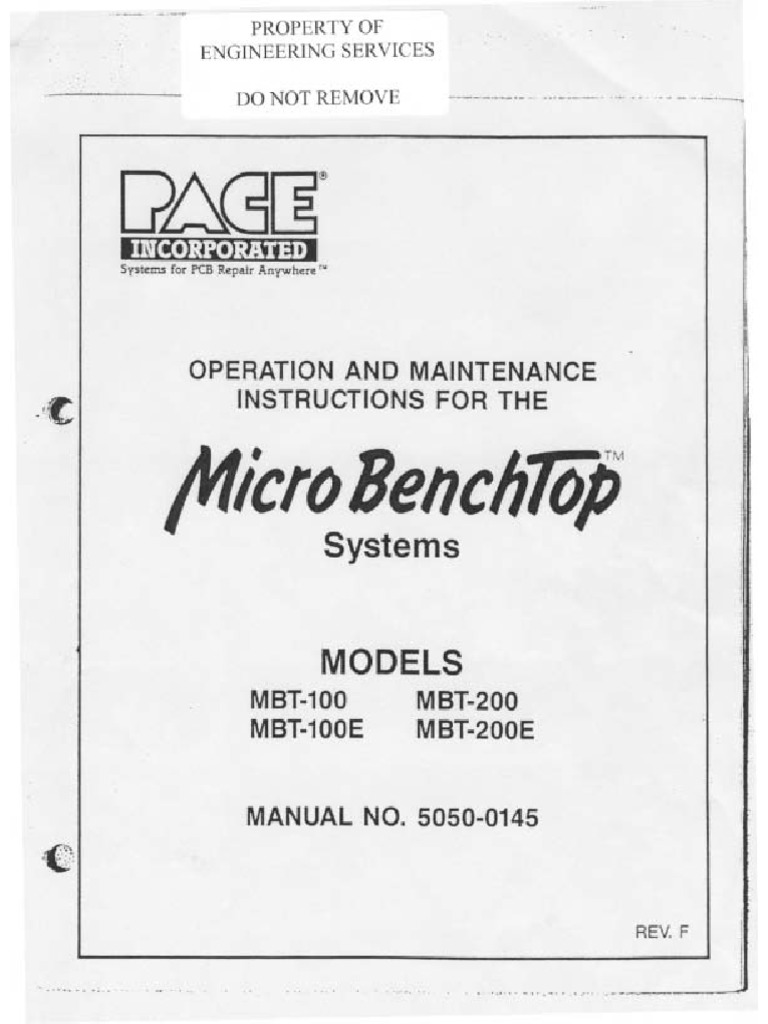 Pace MBT 100 and MBT 200 Users Manual | PDF