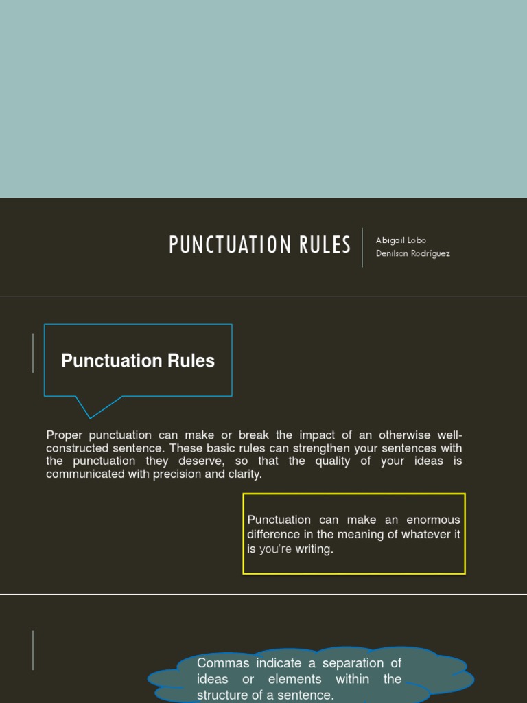 Punctuation Rules | PDF | Comma | Sentence (Linguistics)