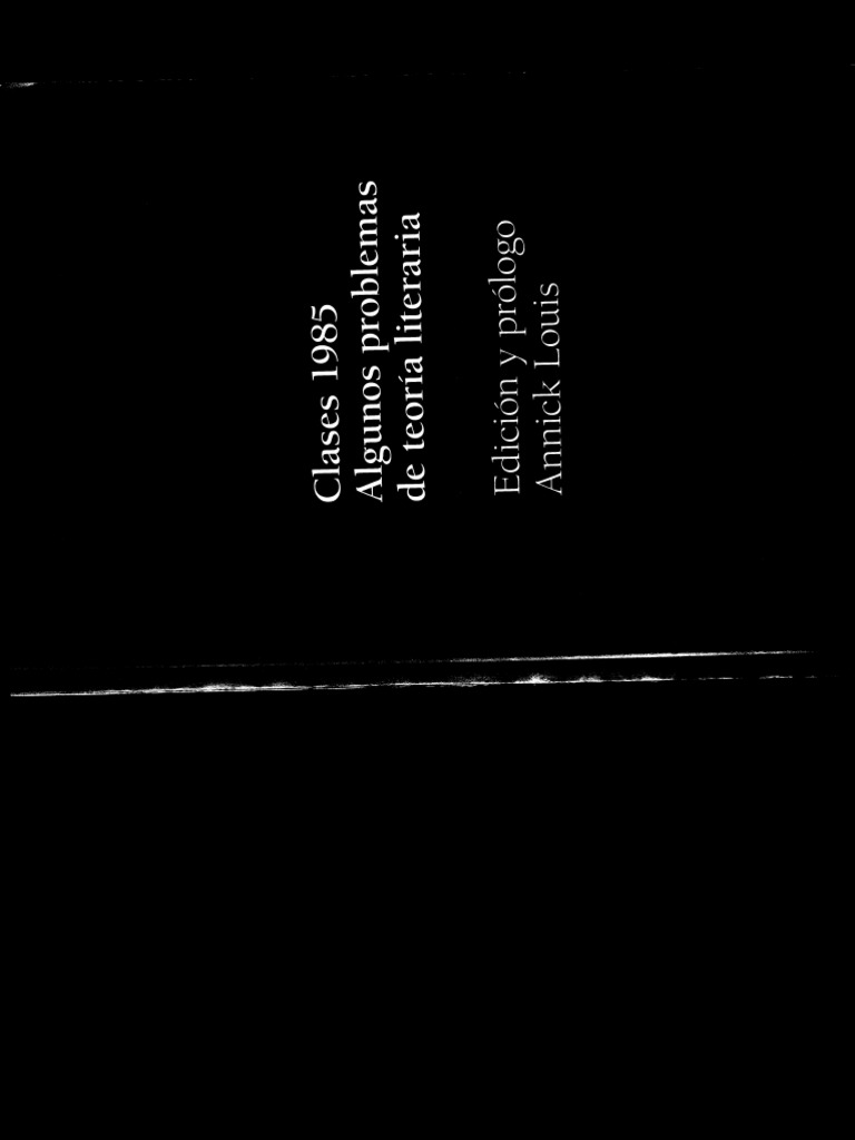 LUDMER, Formación de La Teoría Literaria | PDF