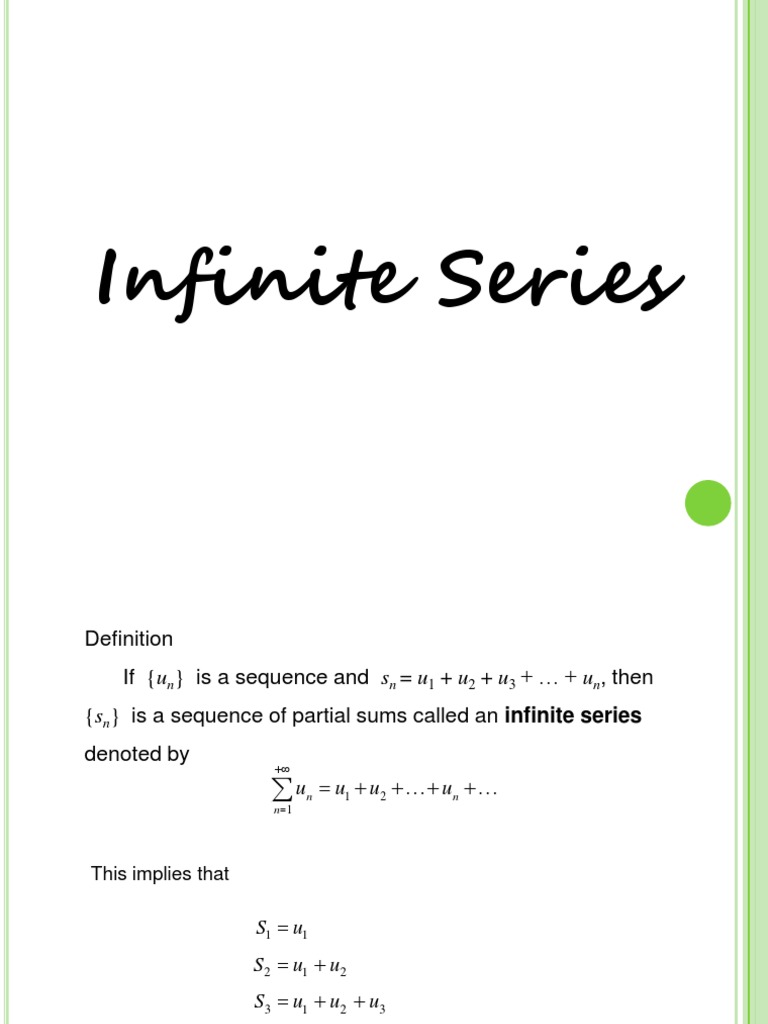 2 Infinite Series of Constant Terms | Series (Mathematics) | Summation