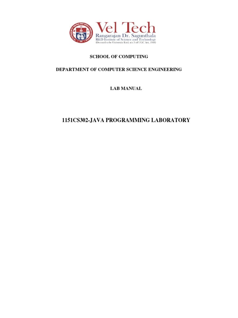 1151CS302 - Java Programming Lab | PDF | Method (Computer Programming ...