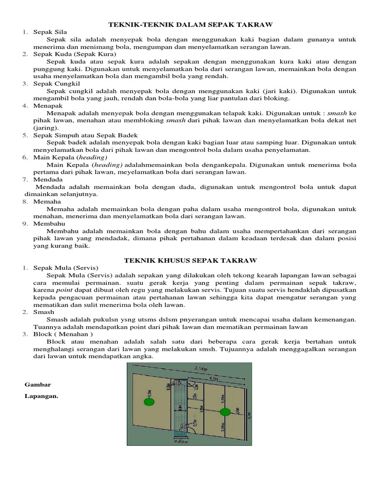 Peraturan Sepak Takraw | PDF