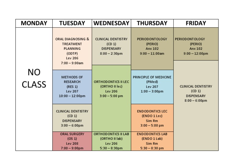 NO Class: Monday Tuesday Wednesday Thursday Friday | PDF | Science ...