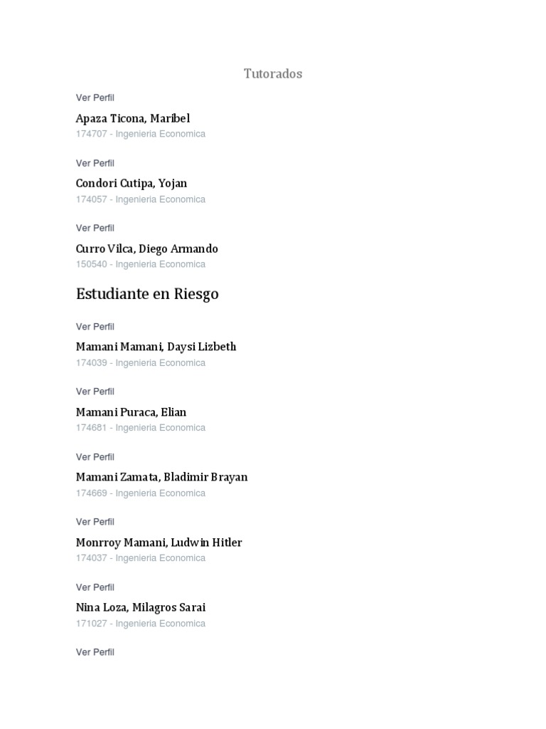 Tutorados I Semestre 2019 | PDF