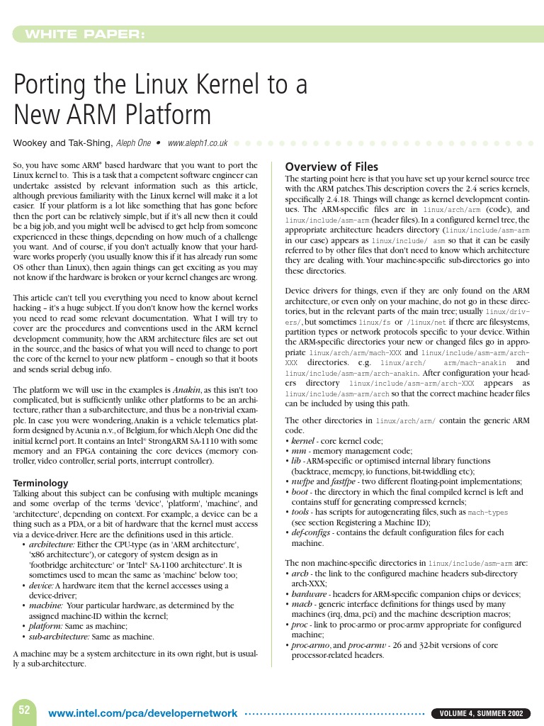 Porting Linux Kernel To Arm | PDF | Arm Architecture | Booting