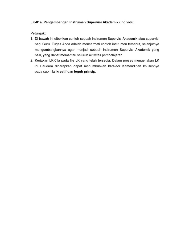 LK. 01a Pengembangan Instrumen Supak | PDF