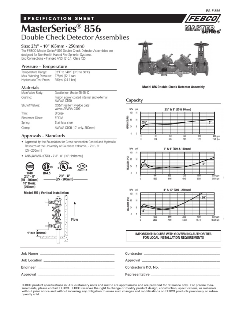 MasterSeries 856 Specification Sheet | Download Free PDF | Screw | Nut ...