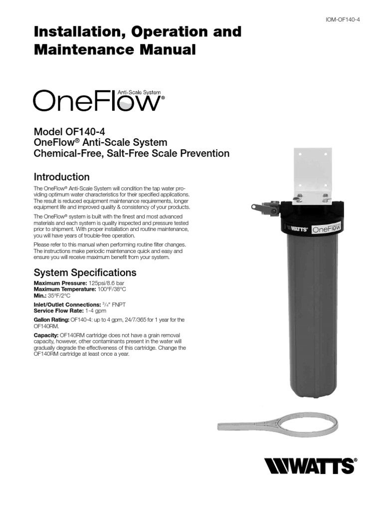 Model OF140-4 OneFlow Anti-Scale System Installation Instructions | PDF ...