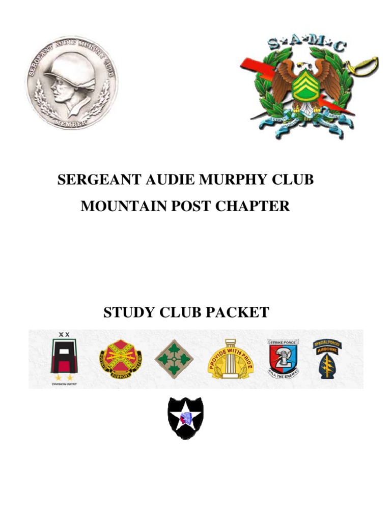 Sergeant Audie Murphy Club STUDY CLUB PACKET | PDF | Non Commissioned ...