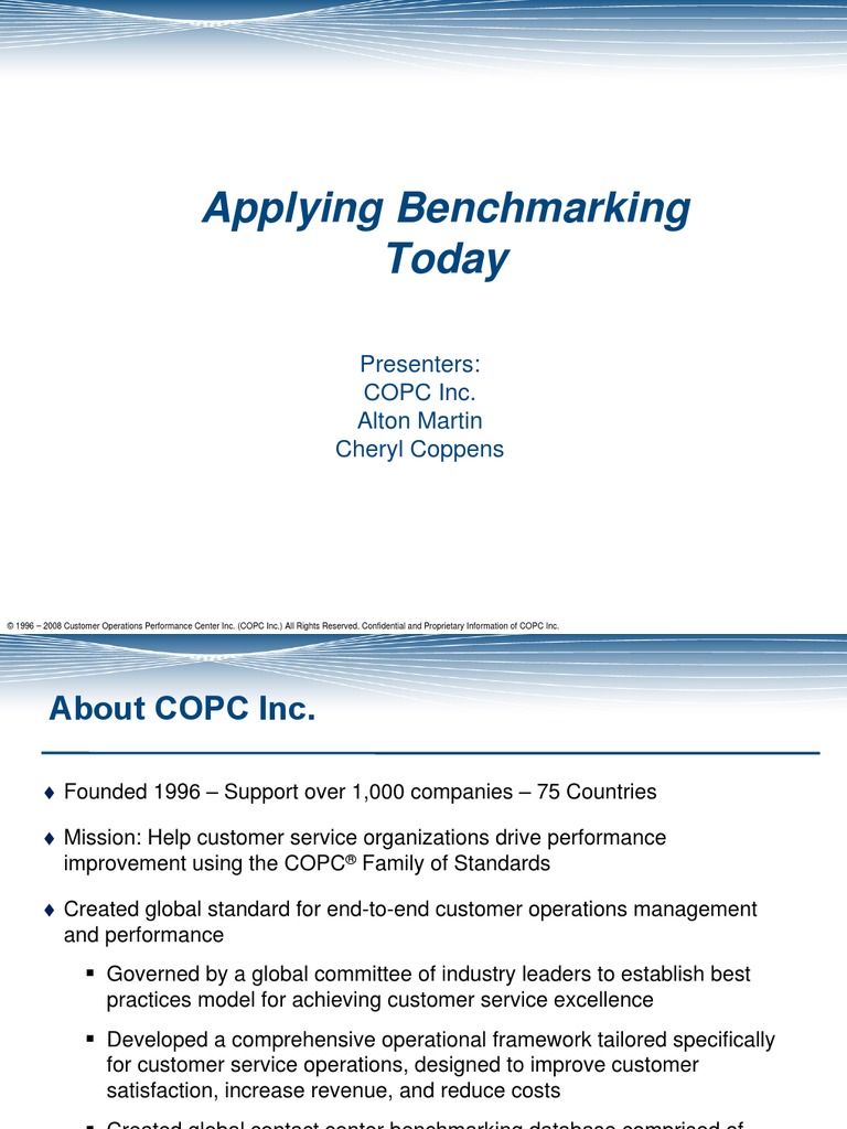 Contact Center Benchmarks | PDF | Benchmarking | Survey Methodology