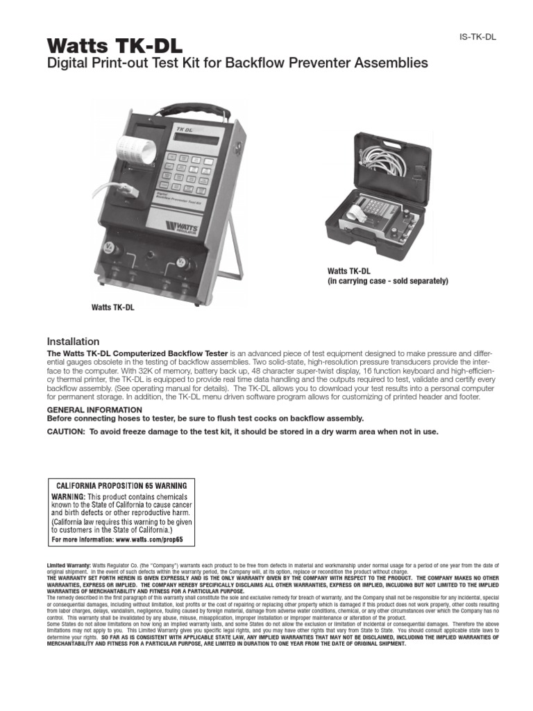 TK-DL Installation Instructions | PDF | Valve | Gas Technologies