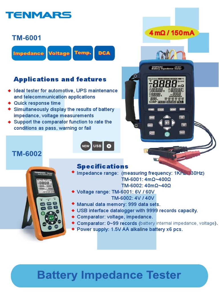 A Guide to the TM-6001 and TM-6002 Battery Impedance Meters: Features ...