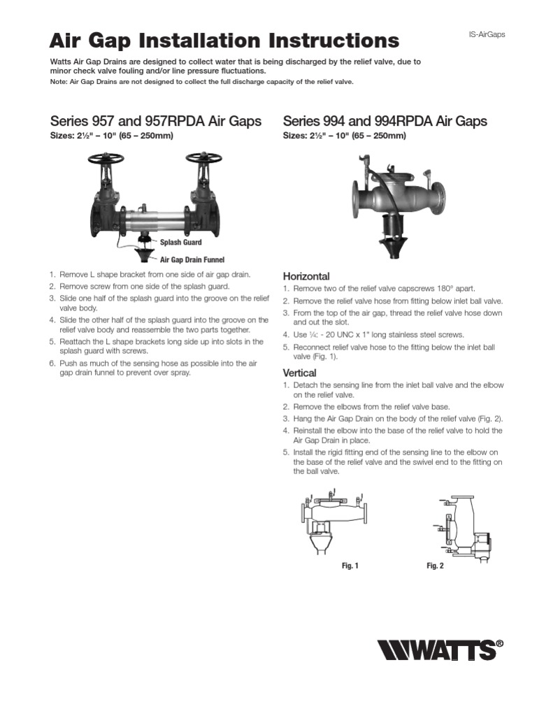 Air Gap Installation Instructions | PDF | Implied Warranty | Valve