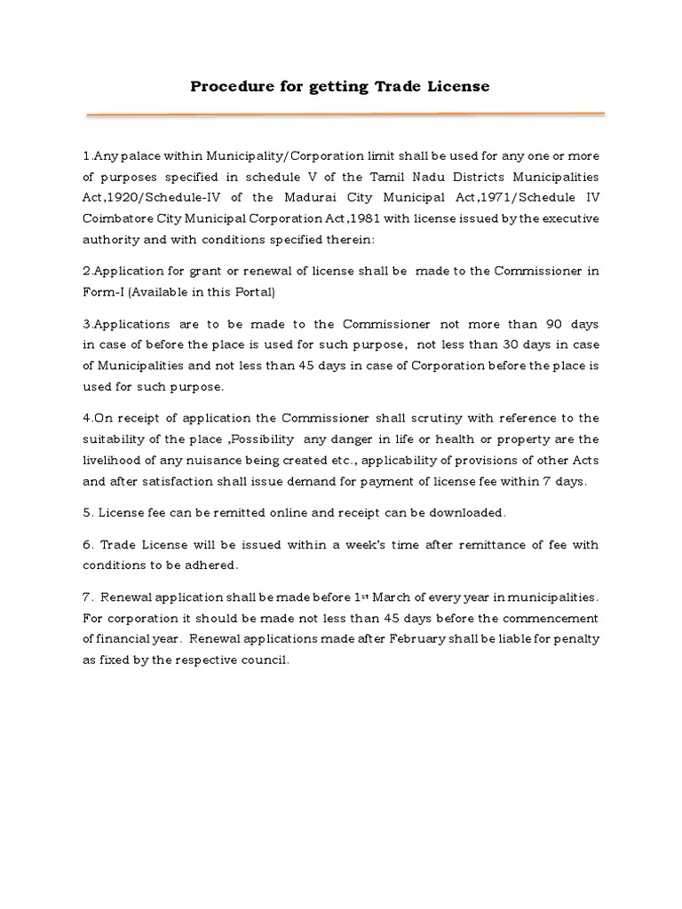Trade License | PDF | License | Receipt