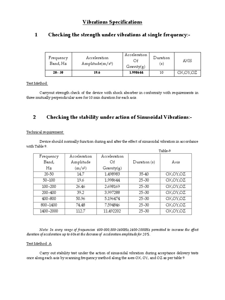 Vibration and Stress Testing Guide | PDF | Frequency | Hertz