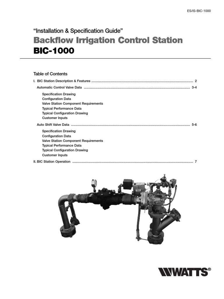 Backflow Irrigation Control Station BIC-1000 Installation Instructions ...