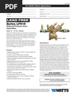 Backflow Preventer Watts Model 719 Specifications | PDF | Valve | Equipment