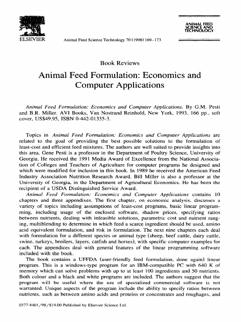 Animal Feed Formulation Economics and Co PDF | PDF | Ibm Pc Compatibles ...