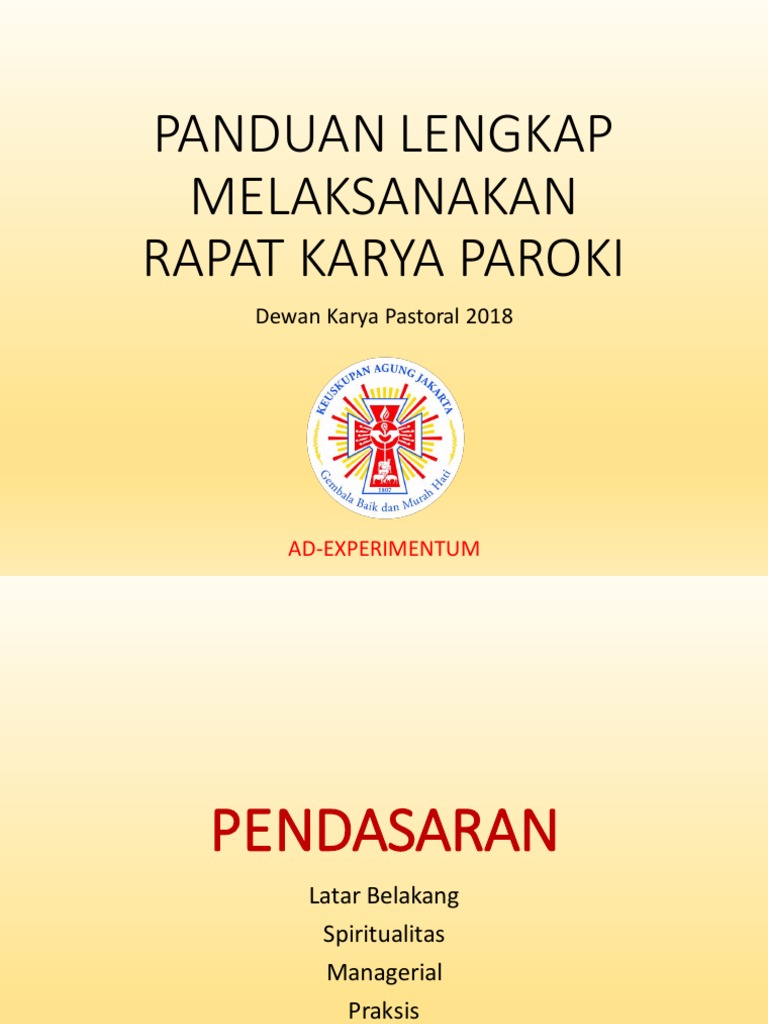 Panduan Lengkap Melaksanakan Rapat Karya Paroki | PDF | Seni ...