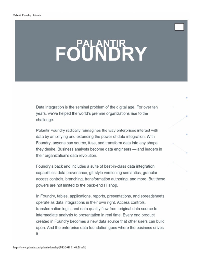 Palantir Foundry Booklet 1 | PDF