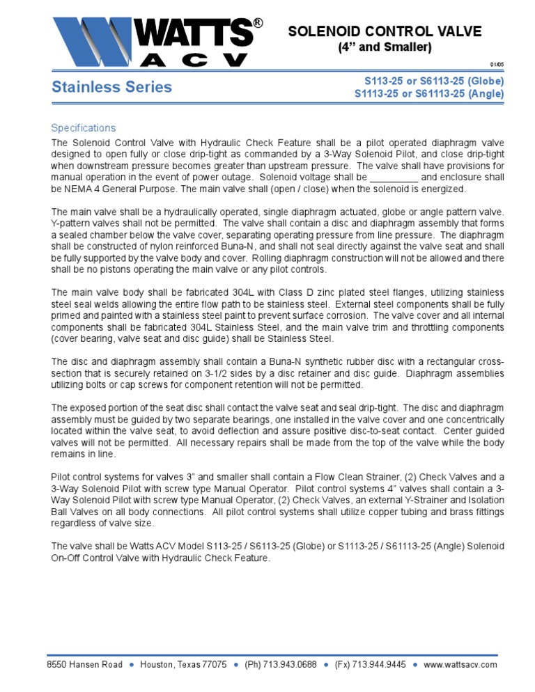 Stainless Series S113-25 or S6113-25 (Globe), S1113-25 or S61113-25 ...