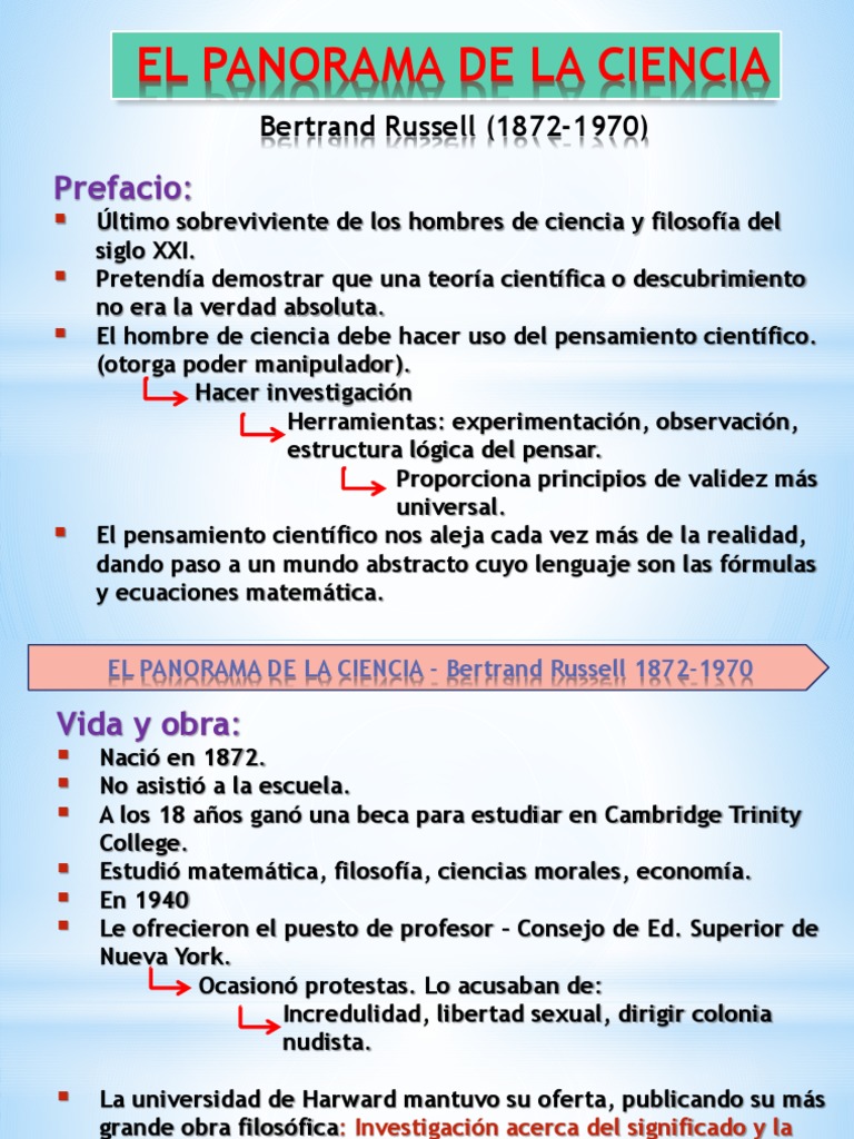 Panorama de La Ciencia | PDF | Bertrand Russell | Science